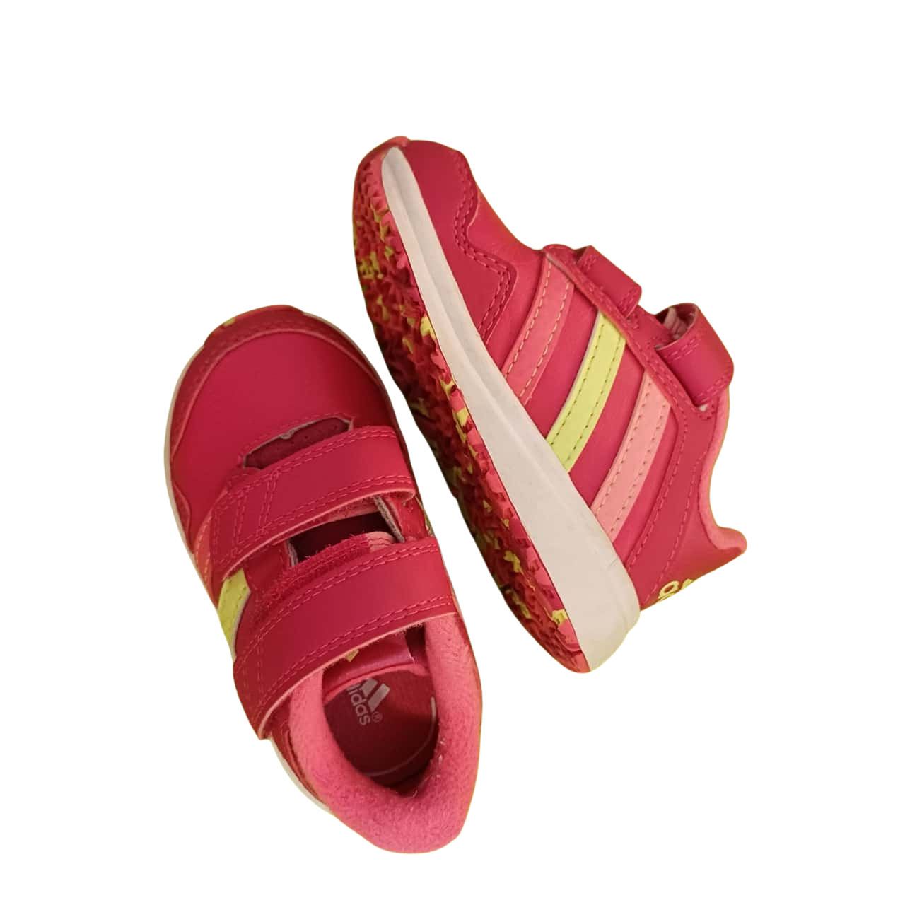 Adidas Ortholite size: 5K (K) Small Kids Shoes Pink Yellow Three Stripe ...