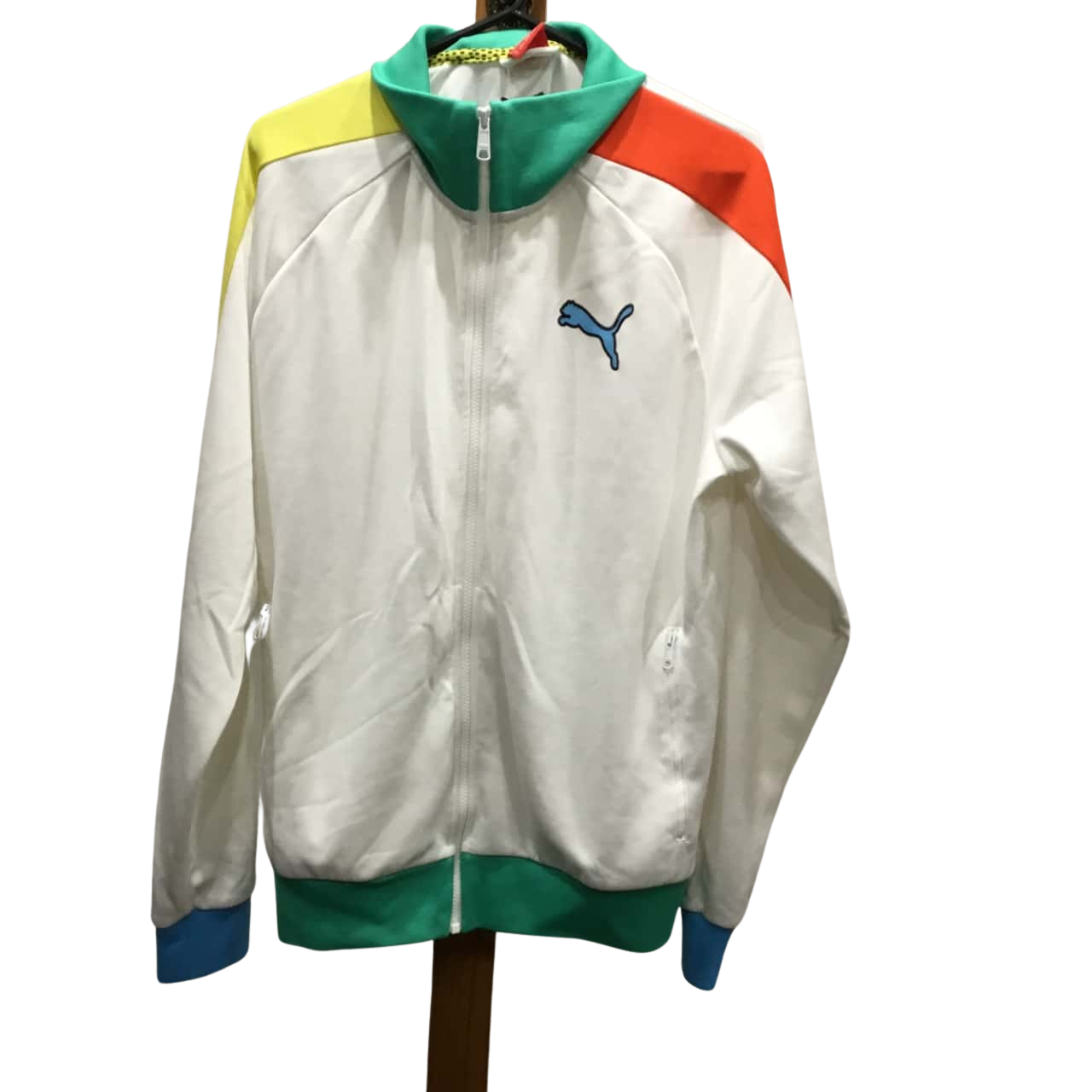 Vintage Puma White Patterned Sports Jacket Size XL(s)