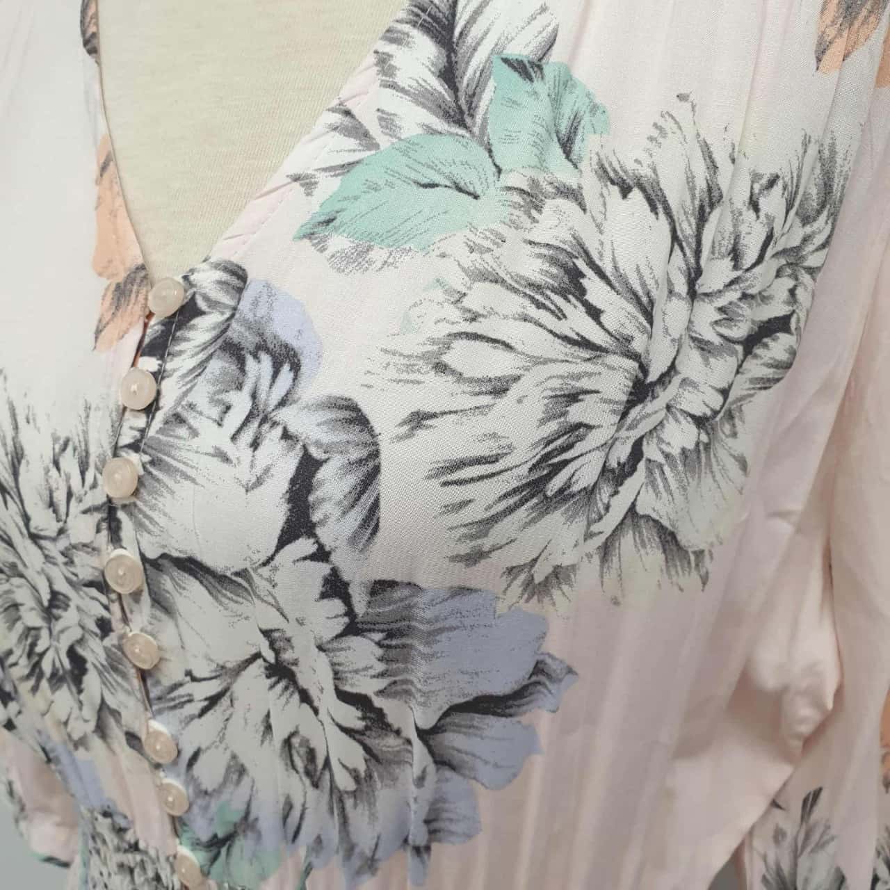 Jaase Super Pretty /Pale Pink Watercolor /Floral /Maxi Dress with ...