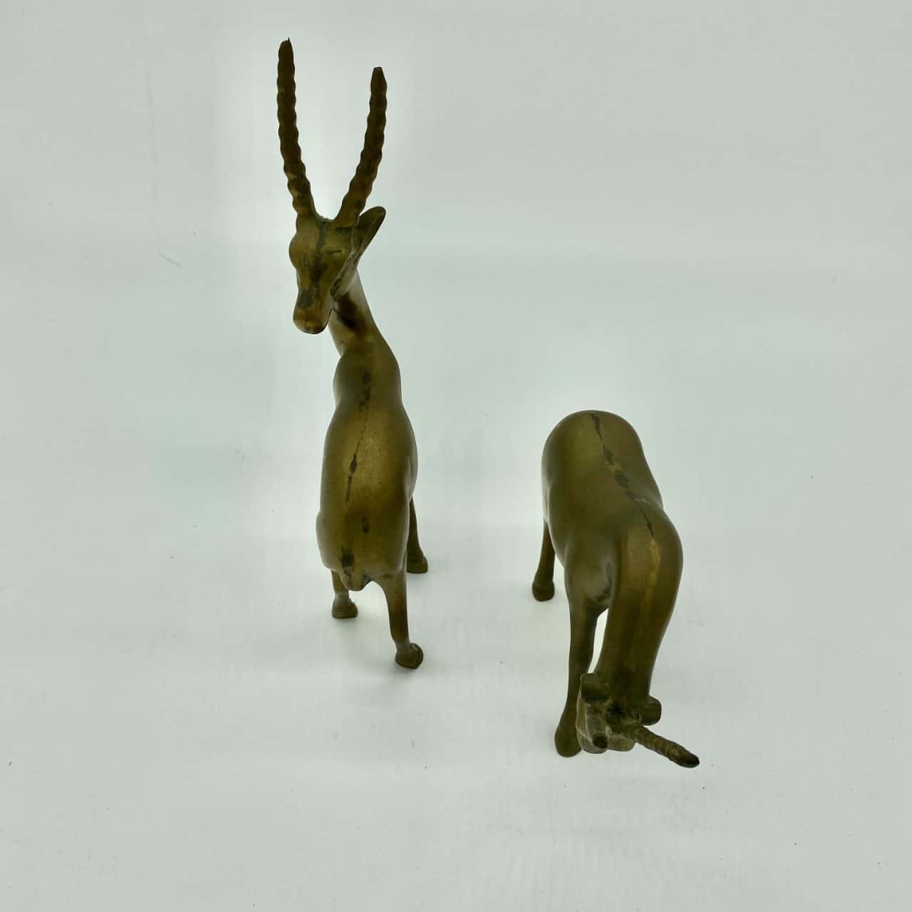 Pair of Solid Brass Antelope Statues(s)