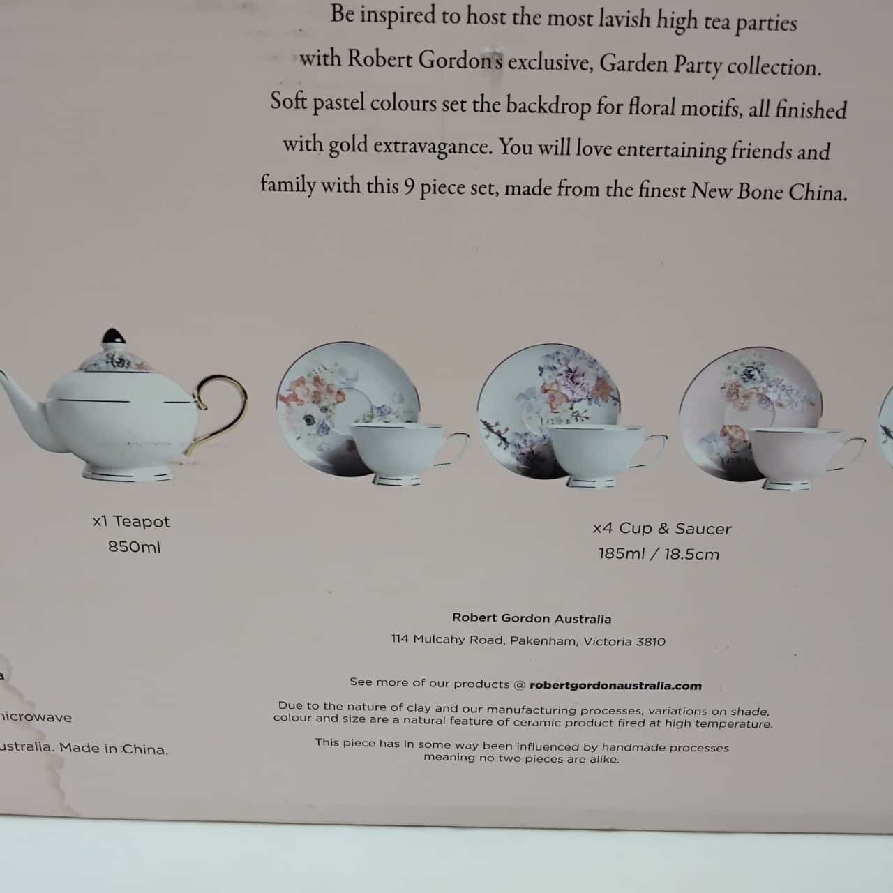 Robert Gordon Garden Party High Tea Set(s)