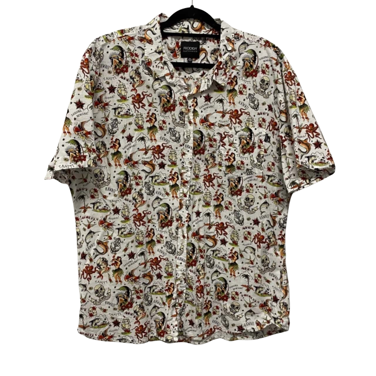 Prodigy Mens Size XXXL Short Sleeve Pattern / White (s)