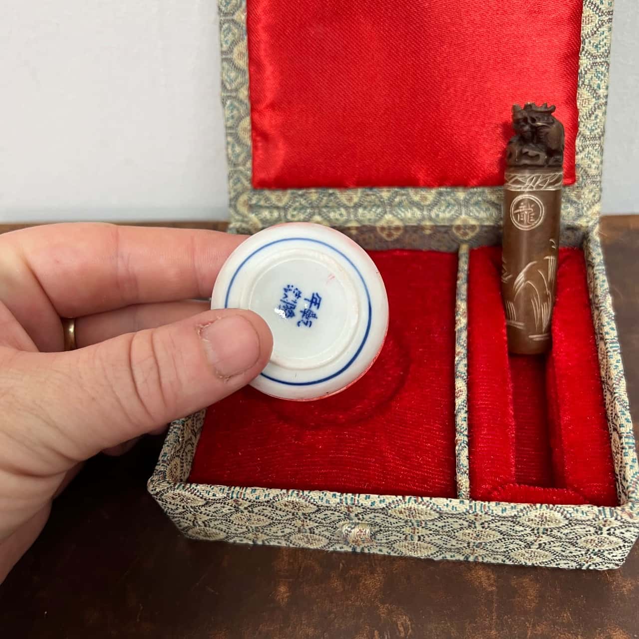 Vintage sweet Chinese stamp and ink set(s)