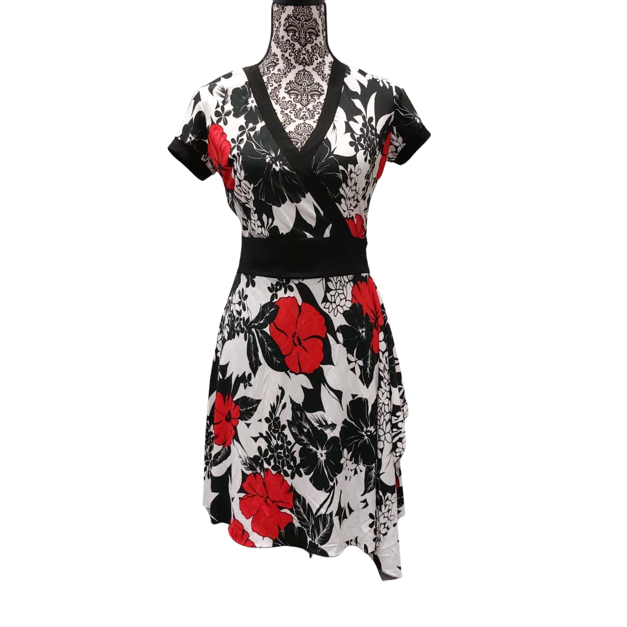 Daniela Womens Size 10 Midi Dress / Short Sleeve Dress / Wrap Dress ...