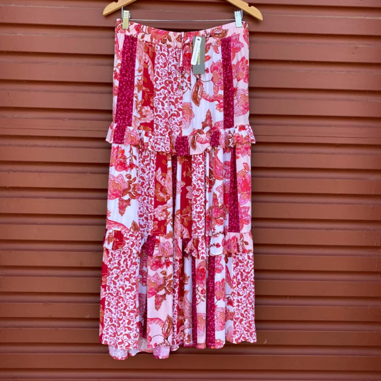 Sussan Womens Rasberry Skirt Size 12 Floral / Pink (s)