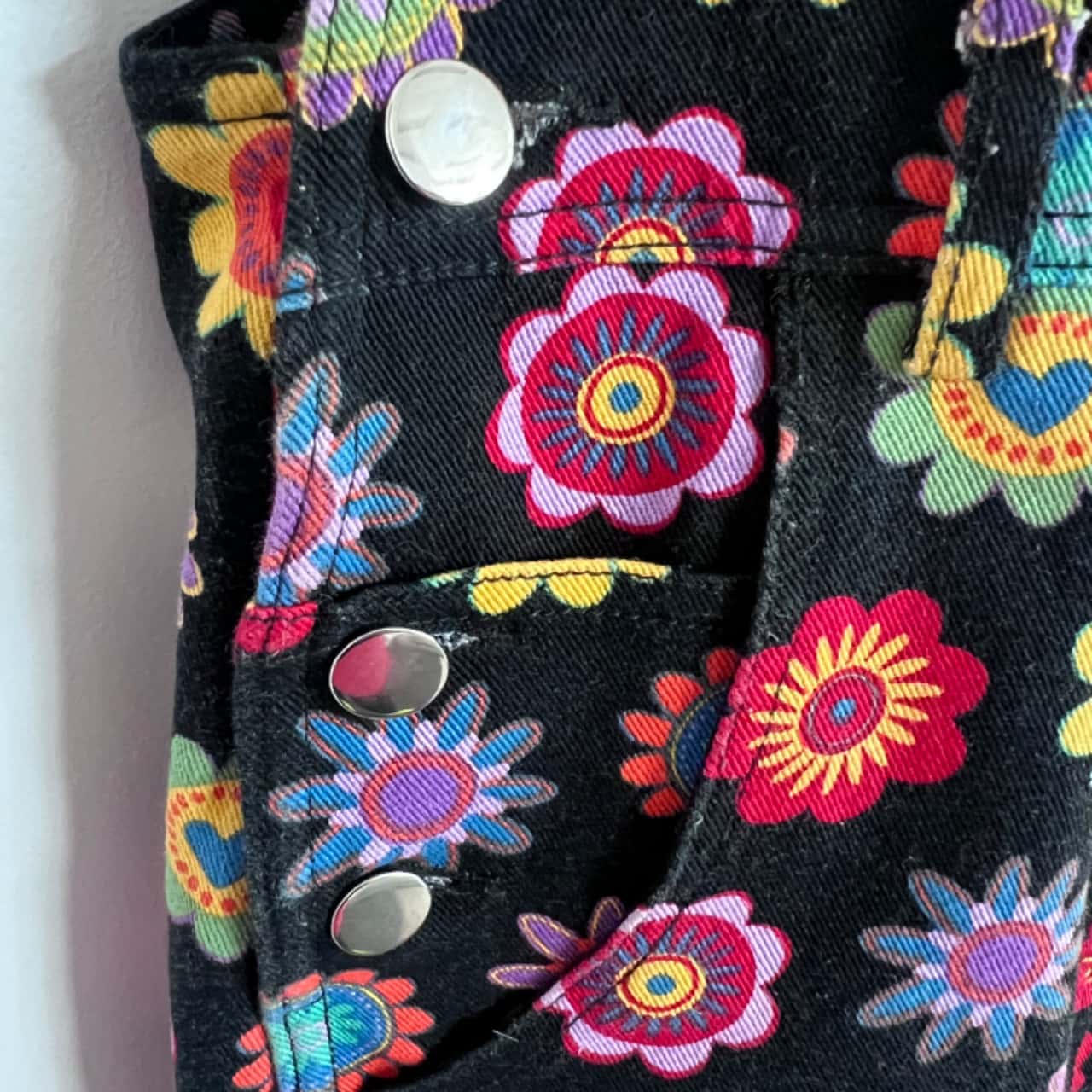 Dangerfield Womens Size 12 Overalls Great Flower Design (s)