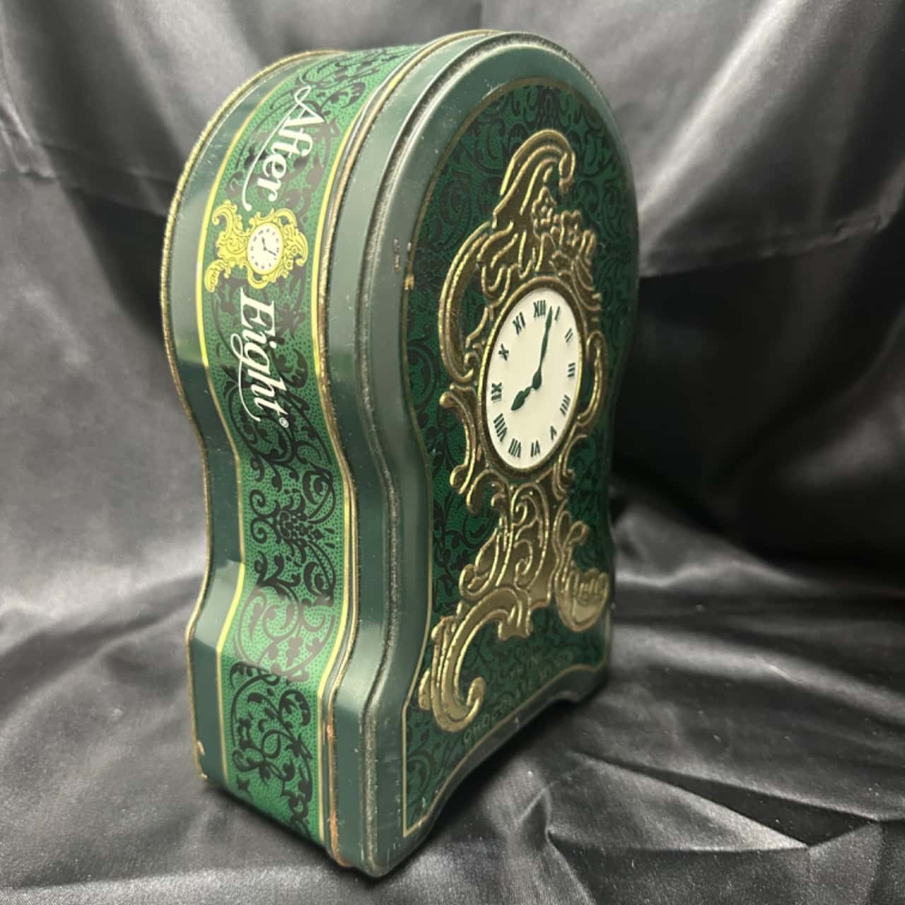 Vintage After Eight Tin Box, Chocolate Mints Clock Box