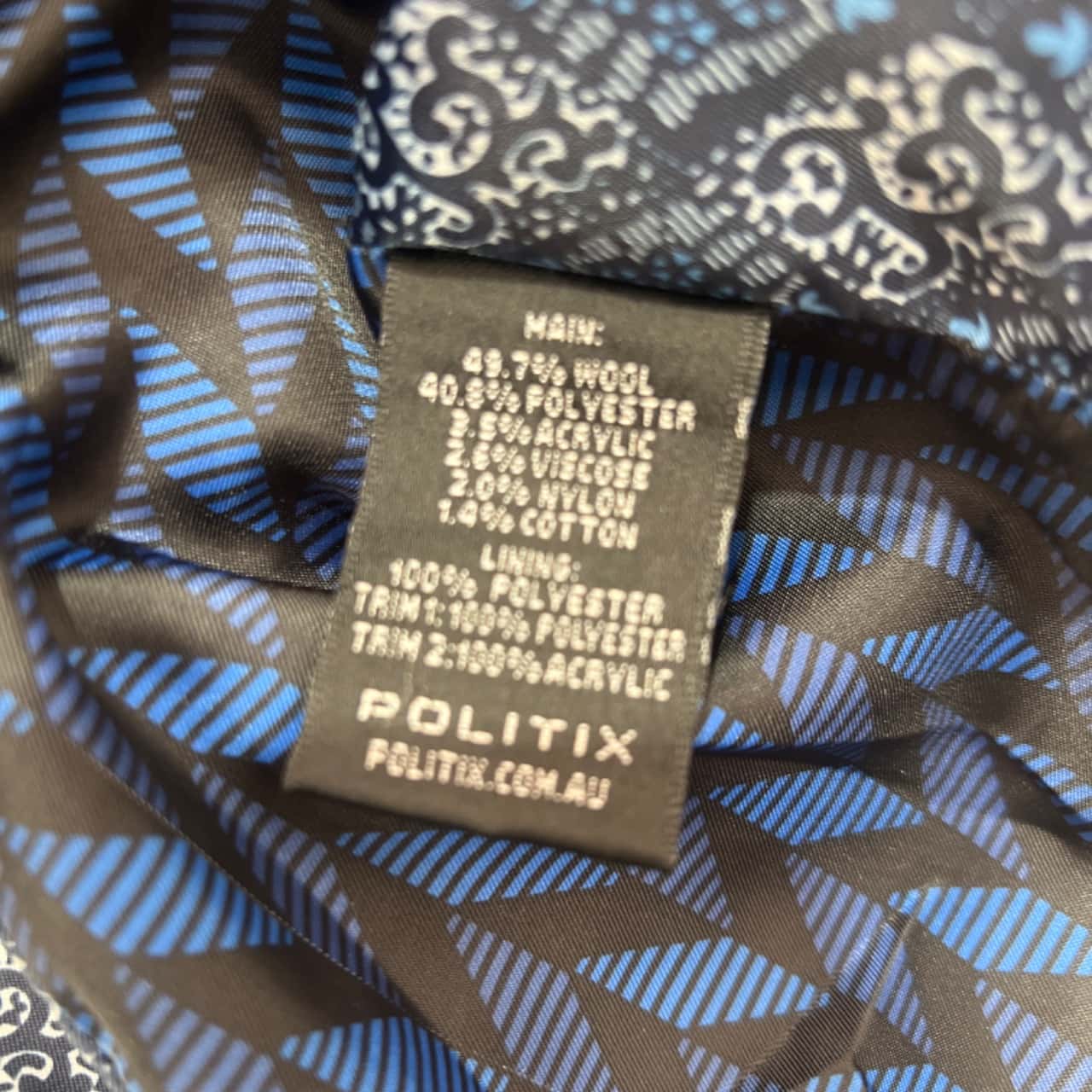 Politix Mens Navy Blue Jacket Size M (s)