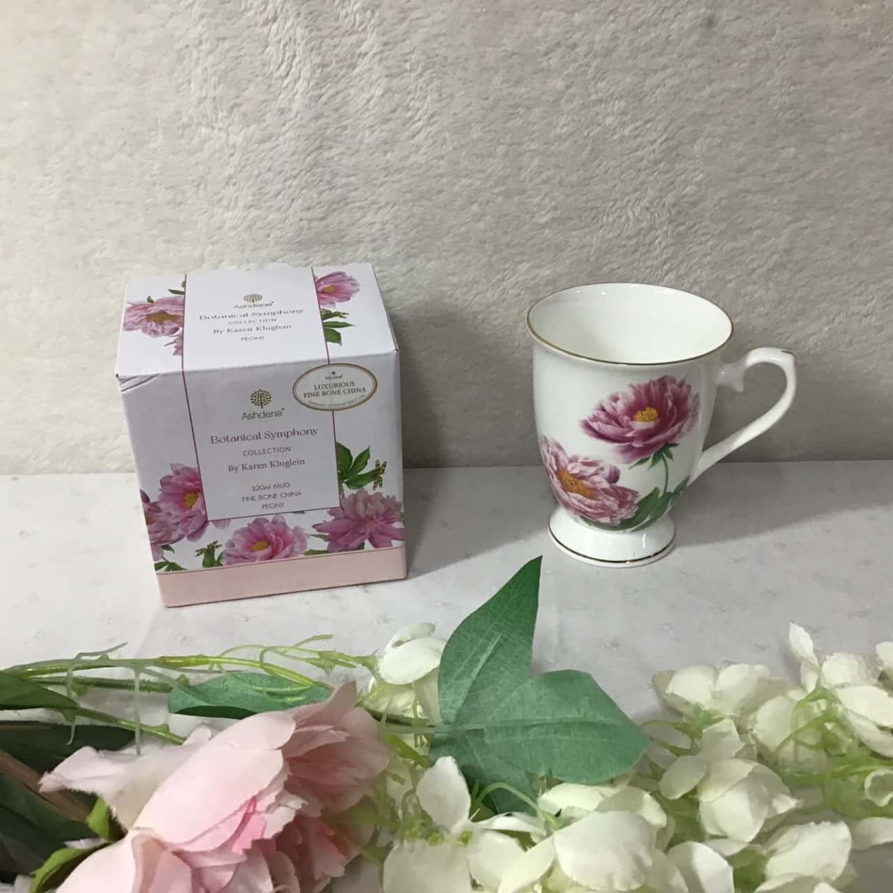 Ashdene Botanical Symphony Collection “Peony” Fine Bone China Footed ...