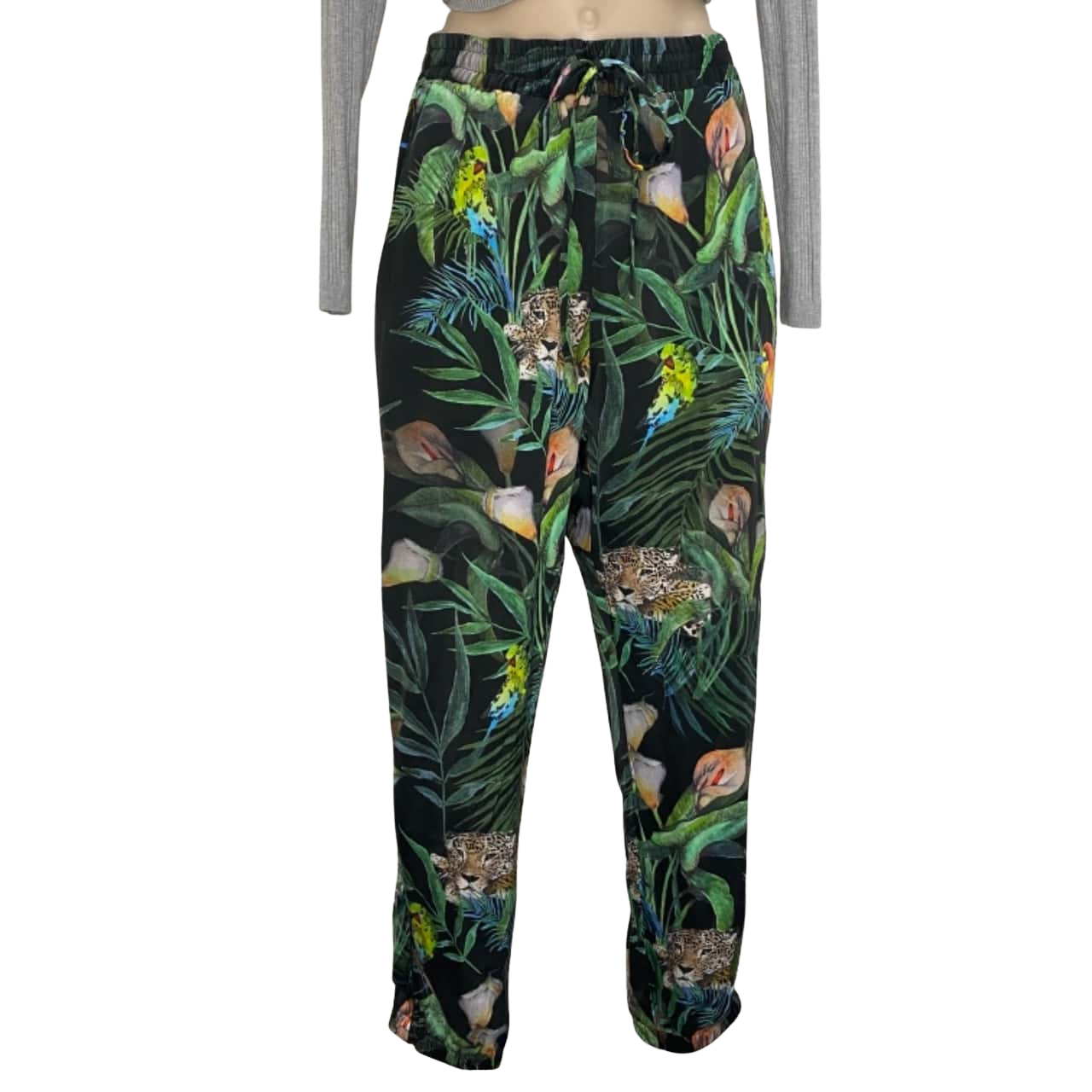 Johnny Was Womens Size M Jungle Silk Pants (s)