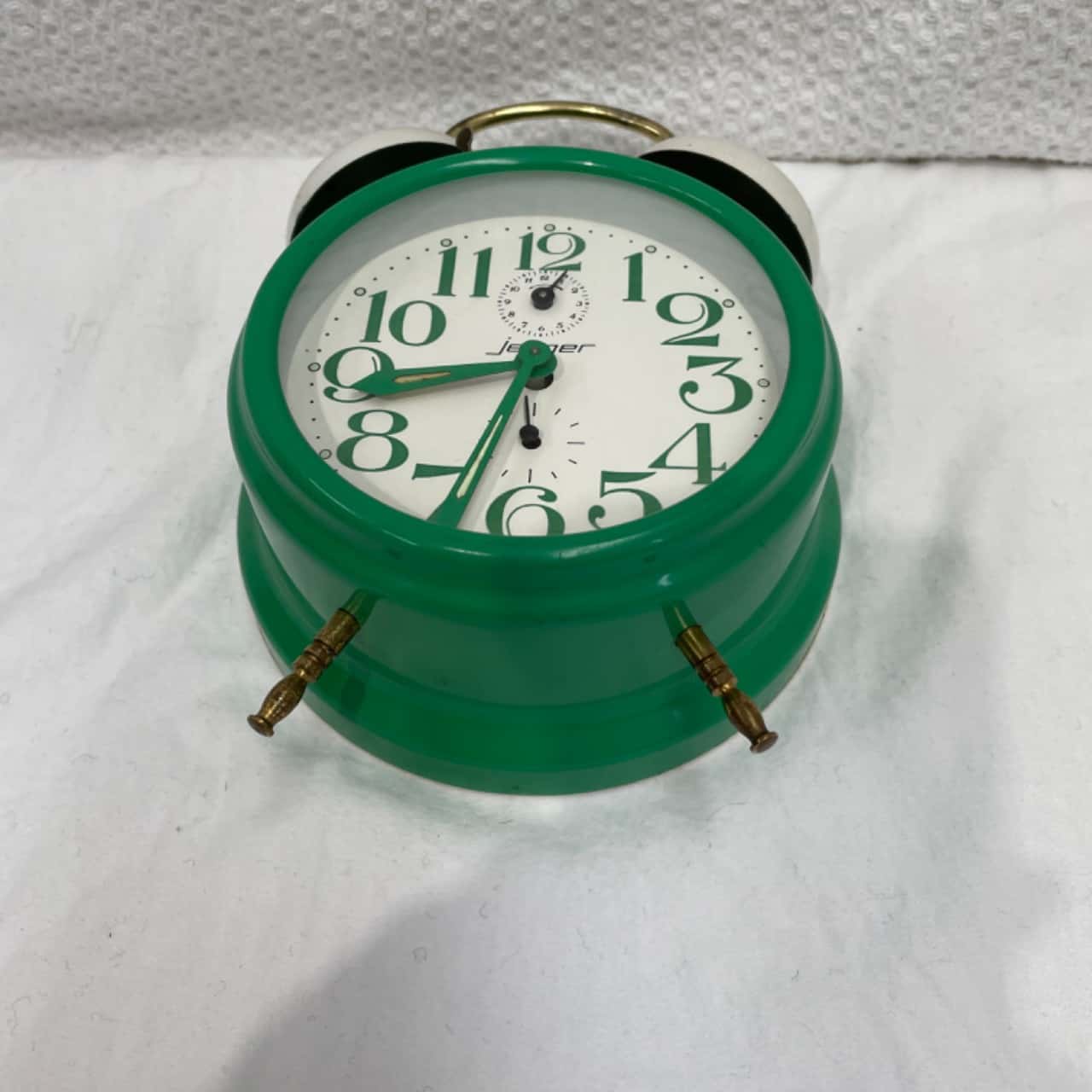 Jerger Vintage Alarm Clock. Mint Green 1970s