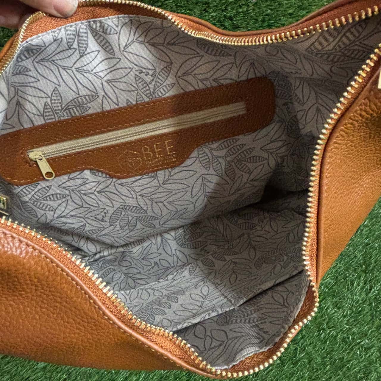 Bee Leather Co. Penelope Tan Leather Shoulder Bag