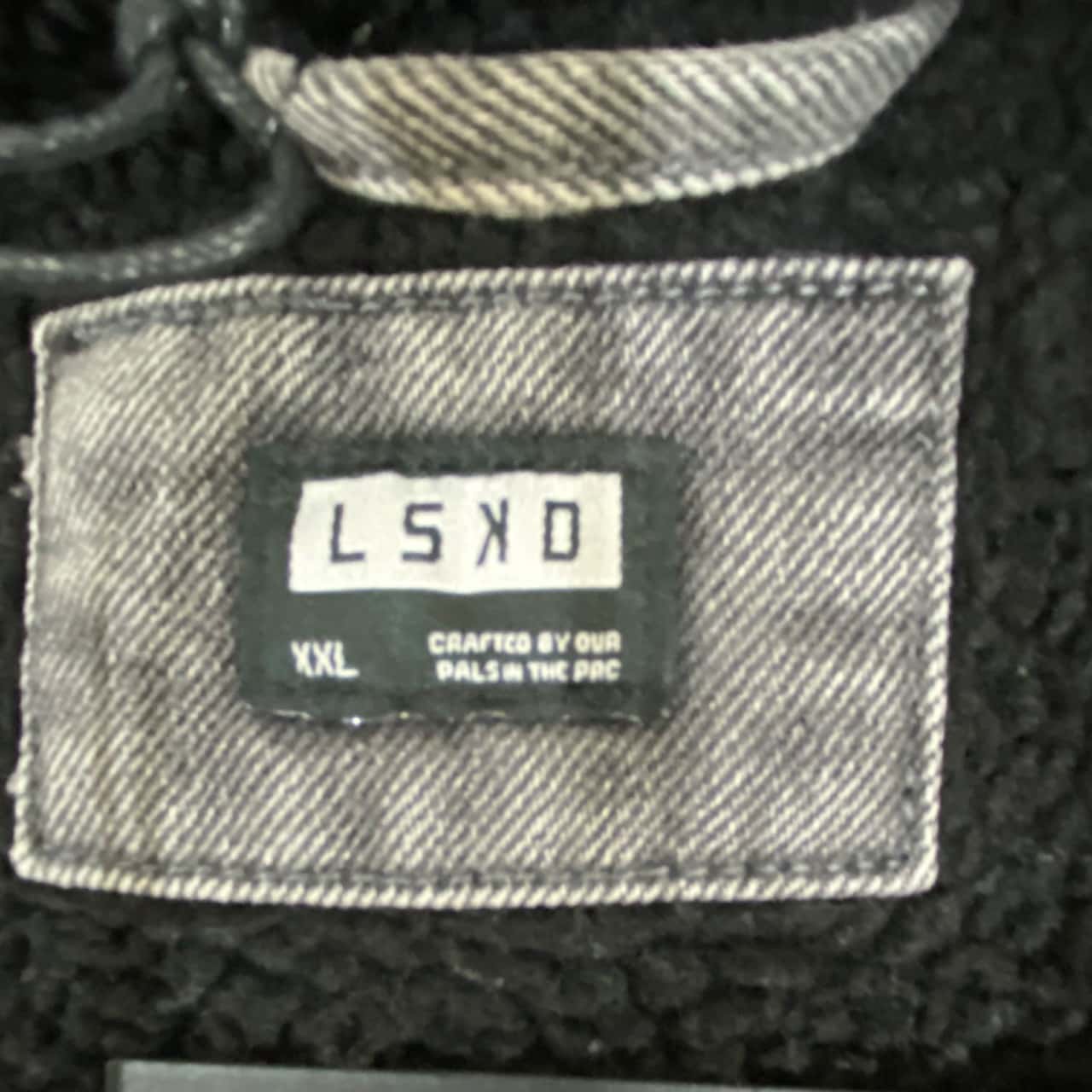 LSKD Mens Size XXL Denim Jacket Black