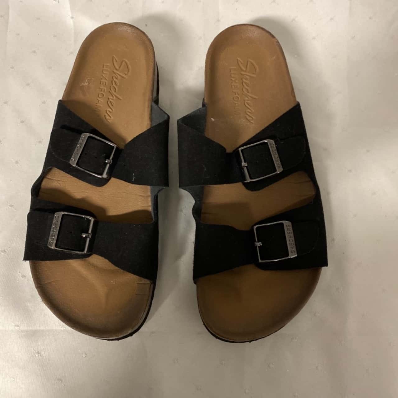 Skechers Womens Slides Size 8 Black (s)