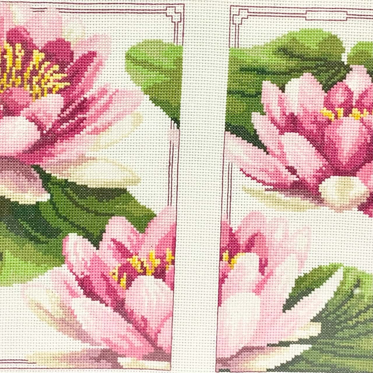 Water Lilies Cross Stitch 66cm x 36cm (s) - Used Very Good | Salvos Stores