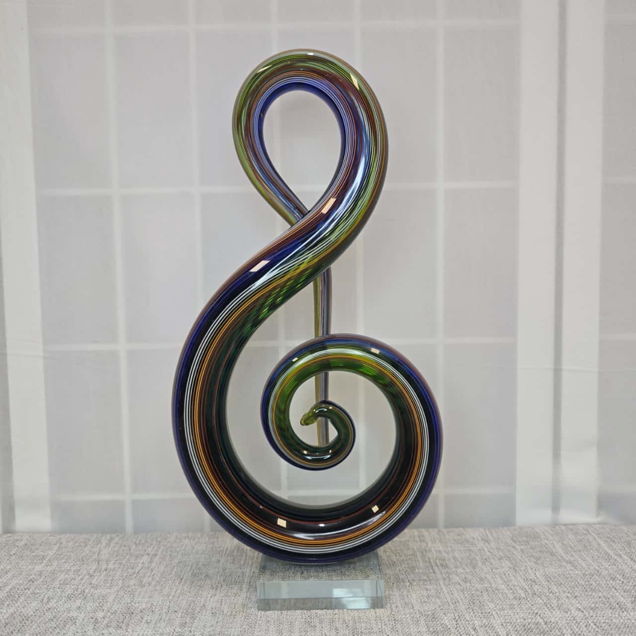 Hand Blown Art Glass Treble Clef - Approx 360cm(s)