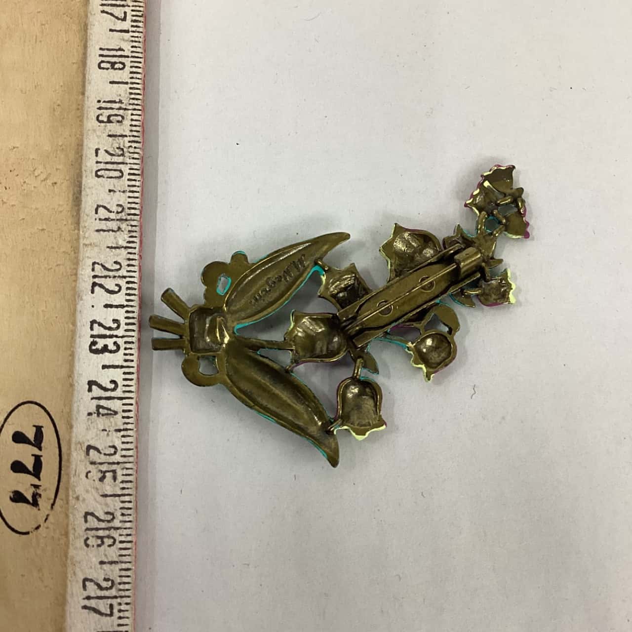 Michael Negrin Vintage Womens Brooch Flowers with Rhinestones