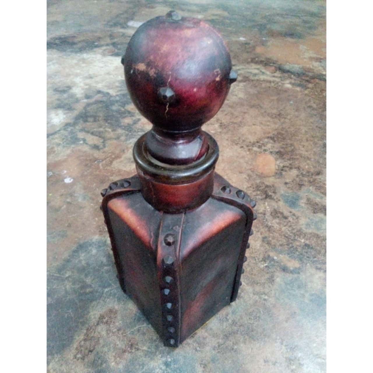 Italy Studded Leather Cased Bottle/Decanter