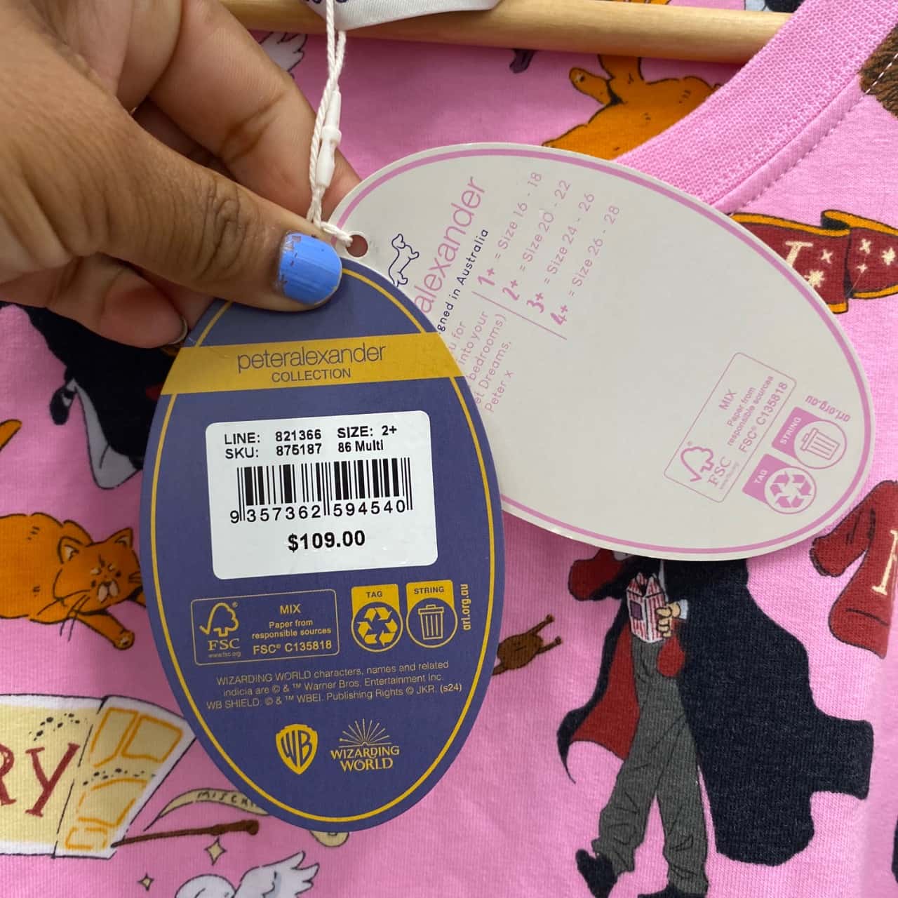 Peter Alexander Women's Size 20 / 22 Onesie Harry Potter Pink RRP$109