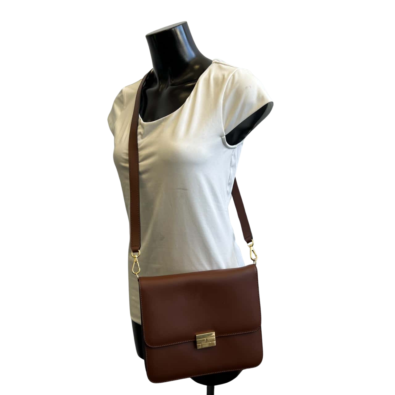 Frame Womens Crossbody Leather Messenger Bag Brown (s)