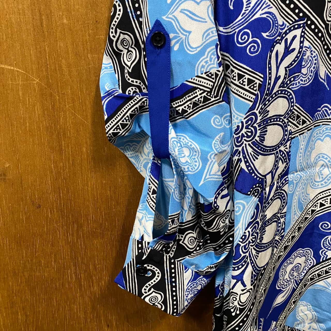 Diane Von Furstenberg Blue Patterned Silk Shirt Dress Size S(s)