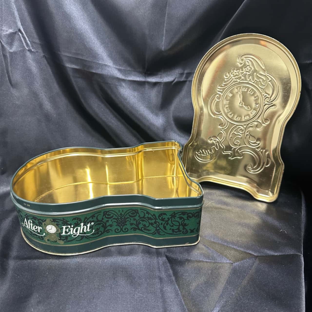 Vintage After Eight Tin Box, Chocolate Mints Clock Box