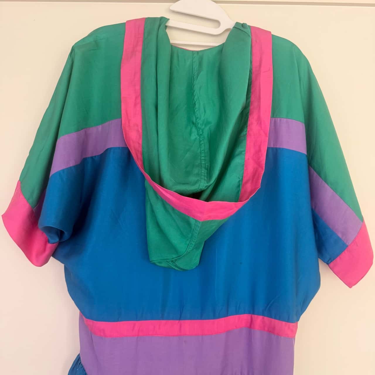VINTAGE** 80s Rainbow Stripe Dress. Size 8