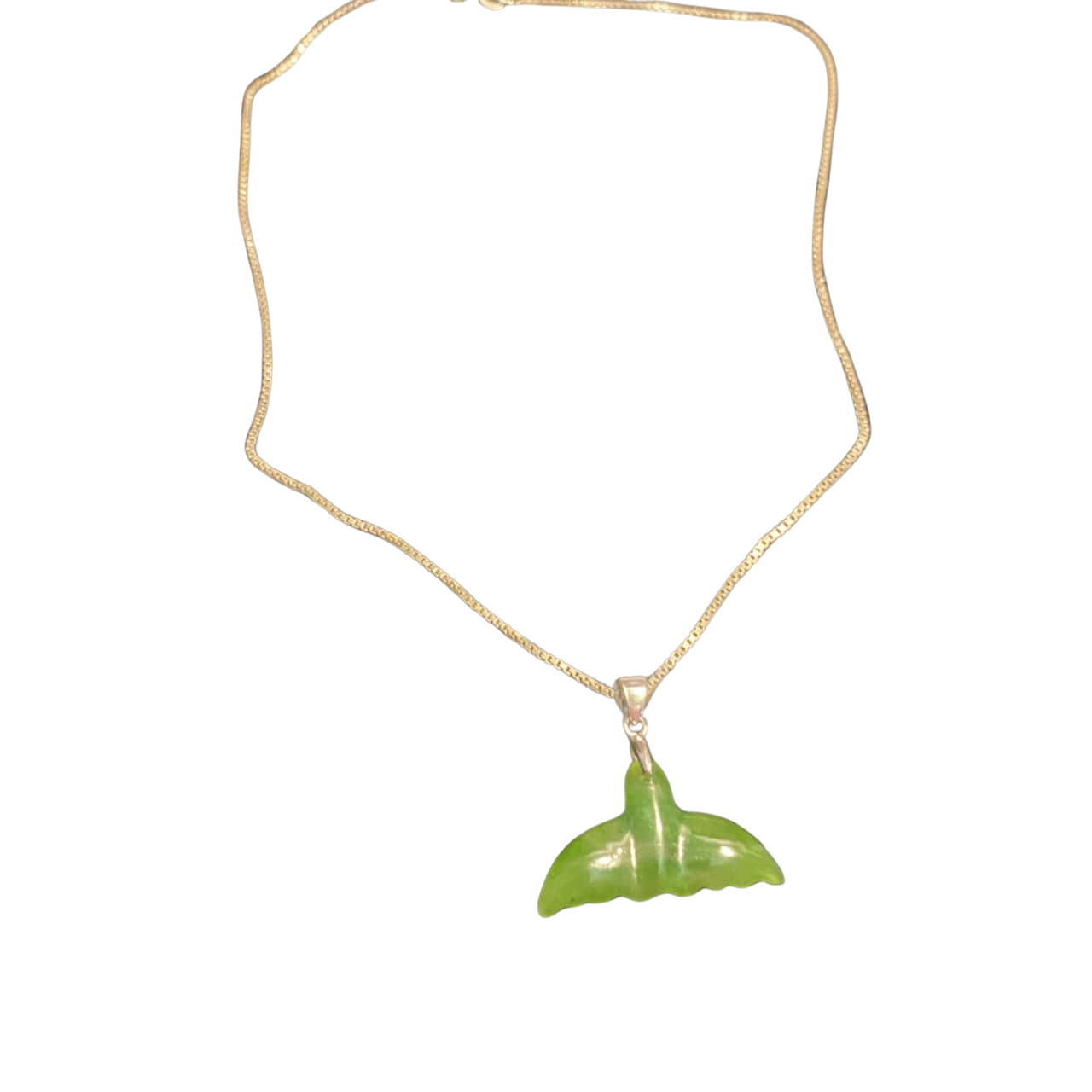 Jade Mermaid Tail Silver Necklace