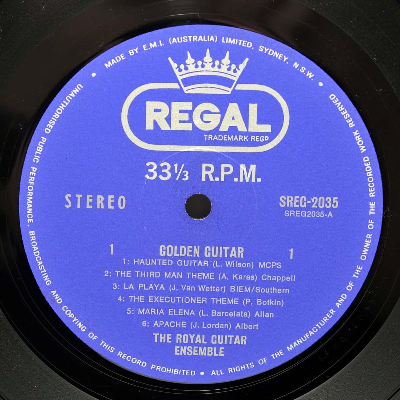 12" Vinyl Record - Golden Guitar - Released 1967 The Royal Guitar ...