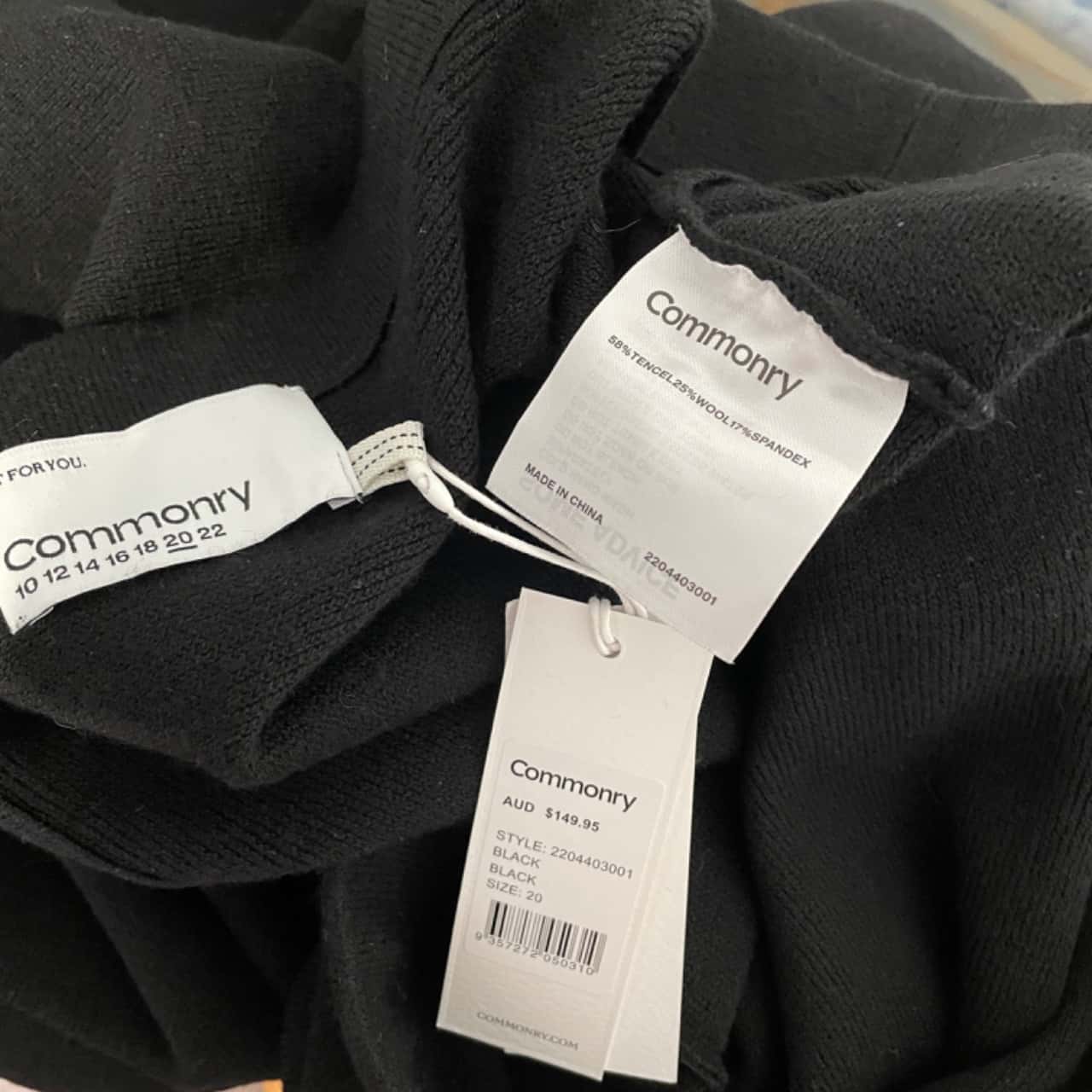 Commonry Womens Size 20 A-Line Skirt Black