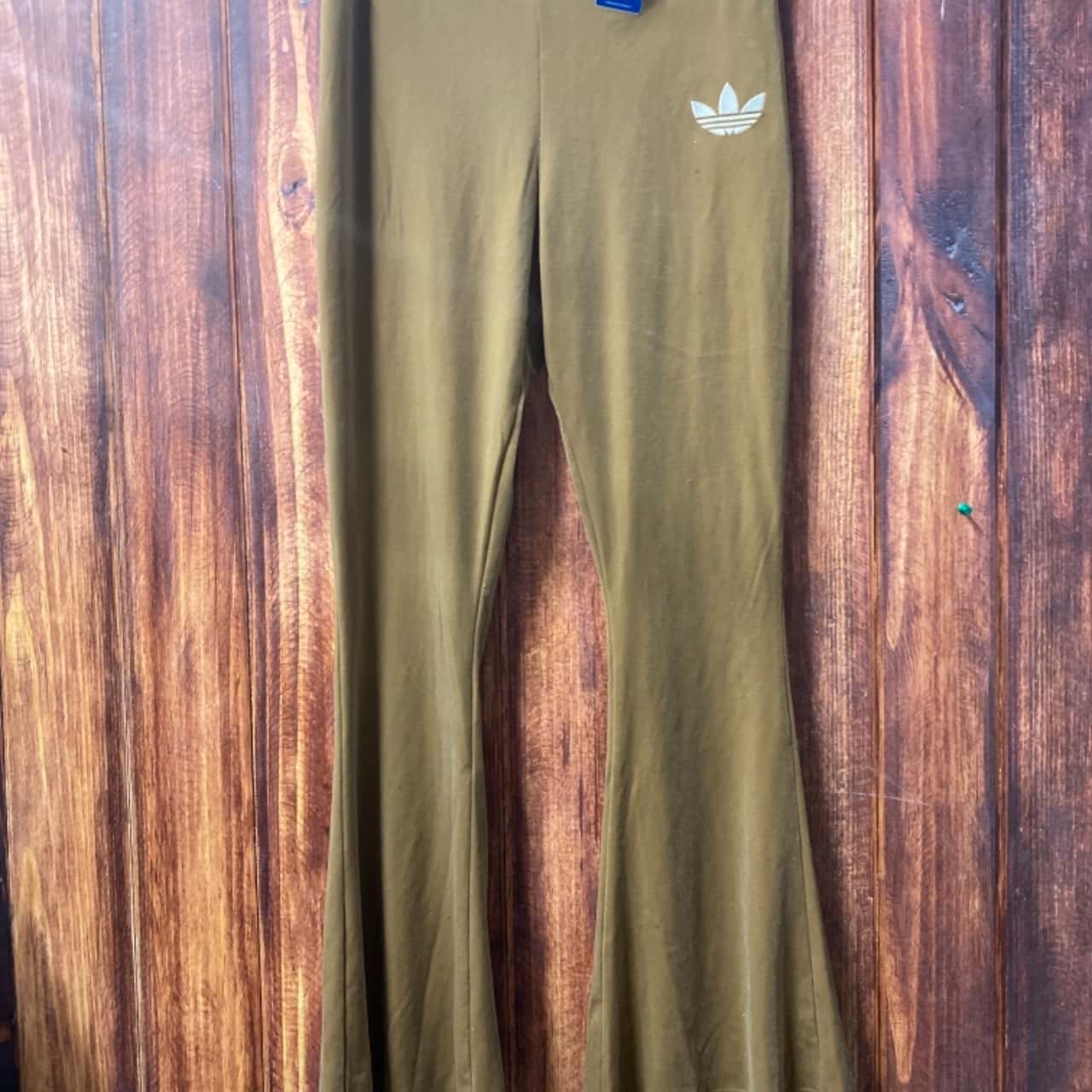Adidas Size 14 Brown velvet feel flare pants new (s)
