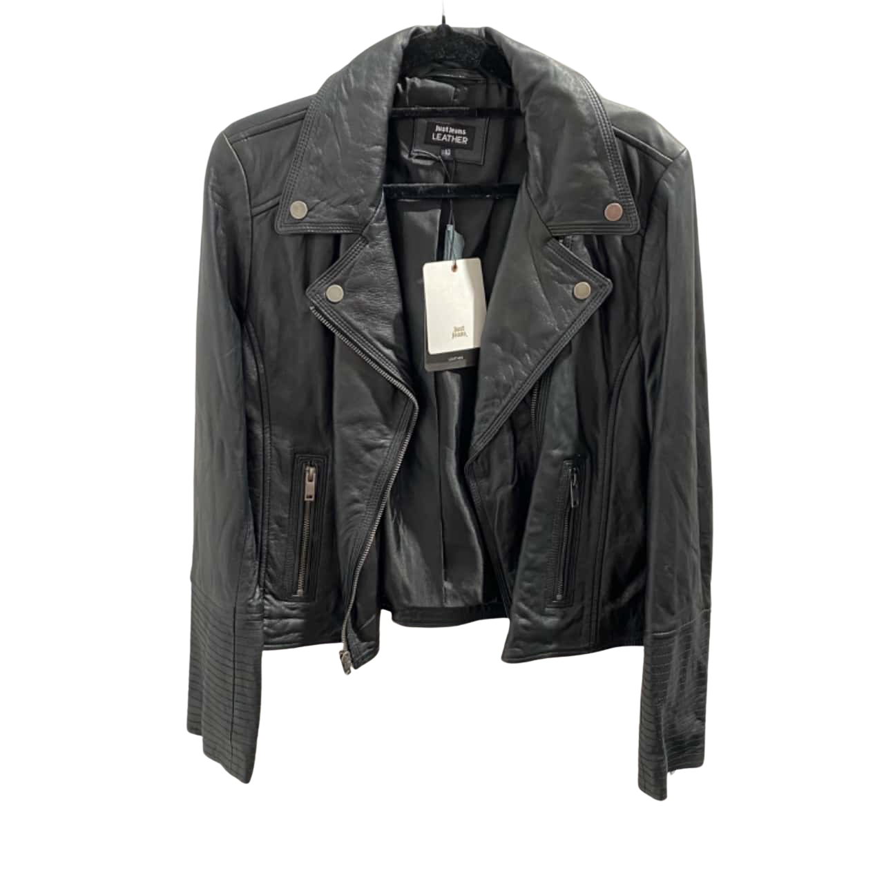 BNWT Just Jeans Size 10 Leather Jacket Black (s)