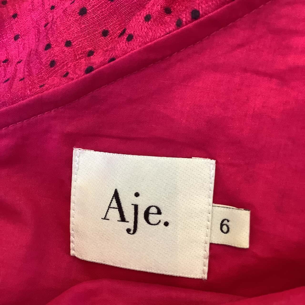 AJE Womens AUS Size 4, Label 6 Silk & Linen Blend Mini Dress Dark Pink (s)
