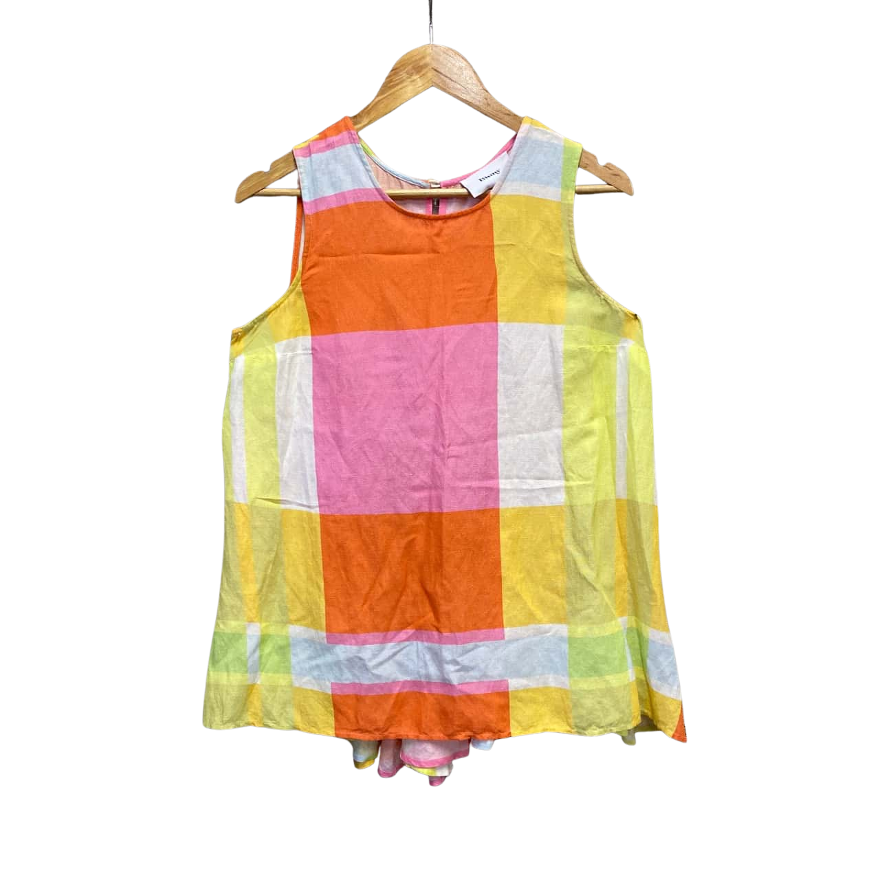 Binny Womens Size 10 Sleeveless Top Olive / Pink / Yellow (s)