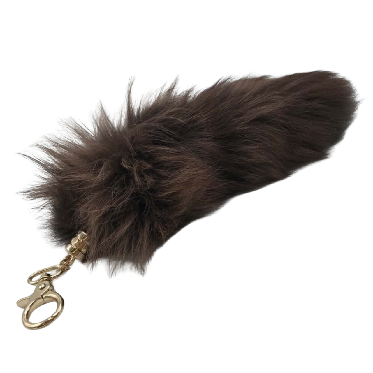 'Fox Tail' on key ring. Brown (real) fur rolled into tail shape. Great ...