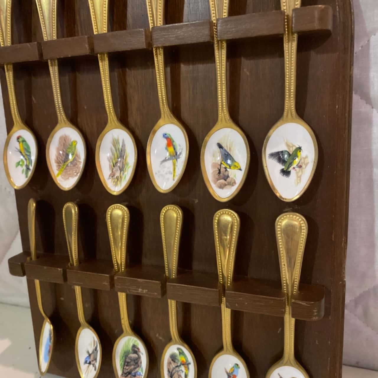 Vintage Set 12 Gold Plated Souvenir Spoons “Birds Of Australia”(s)