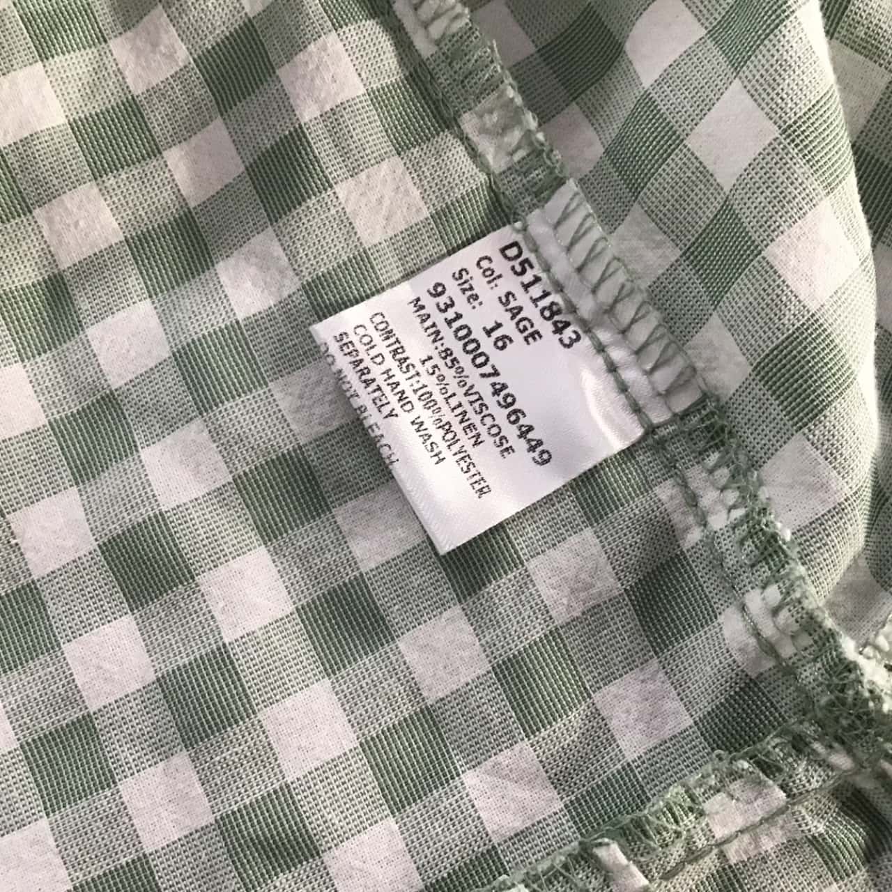 Caroline Morgan Womens Size 16 White / Sage Green Checked Short Sleeve ...
