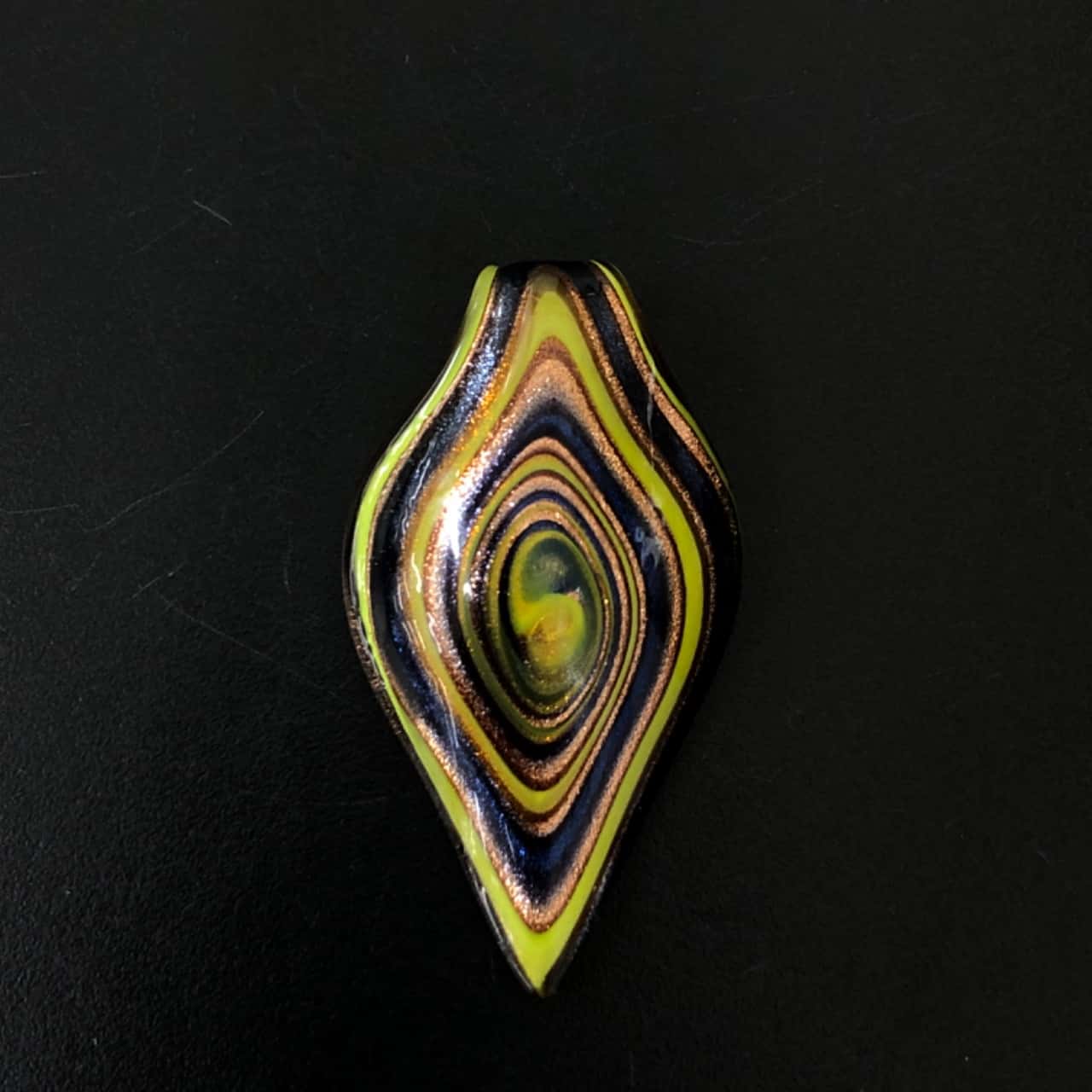 Glass Shimmer Spiral Leaf Pendant