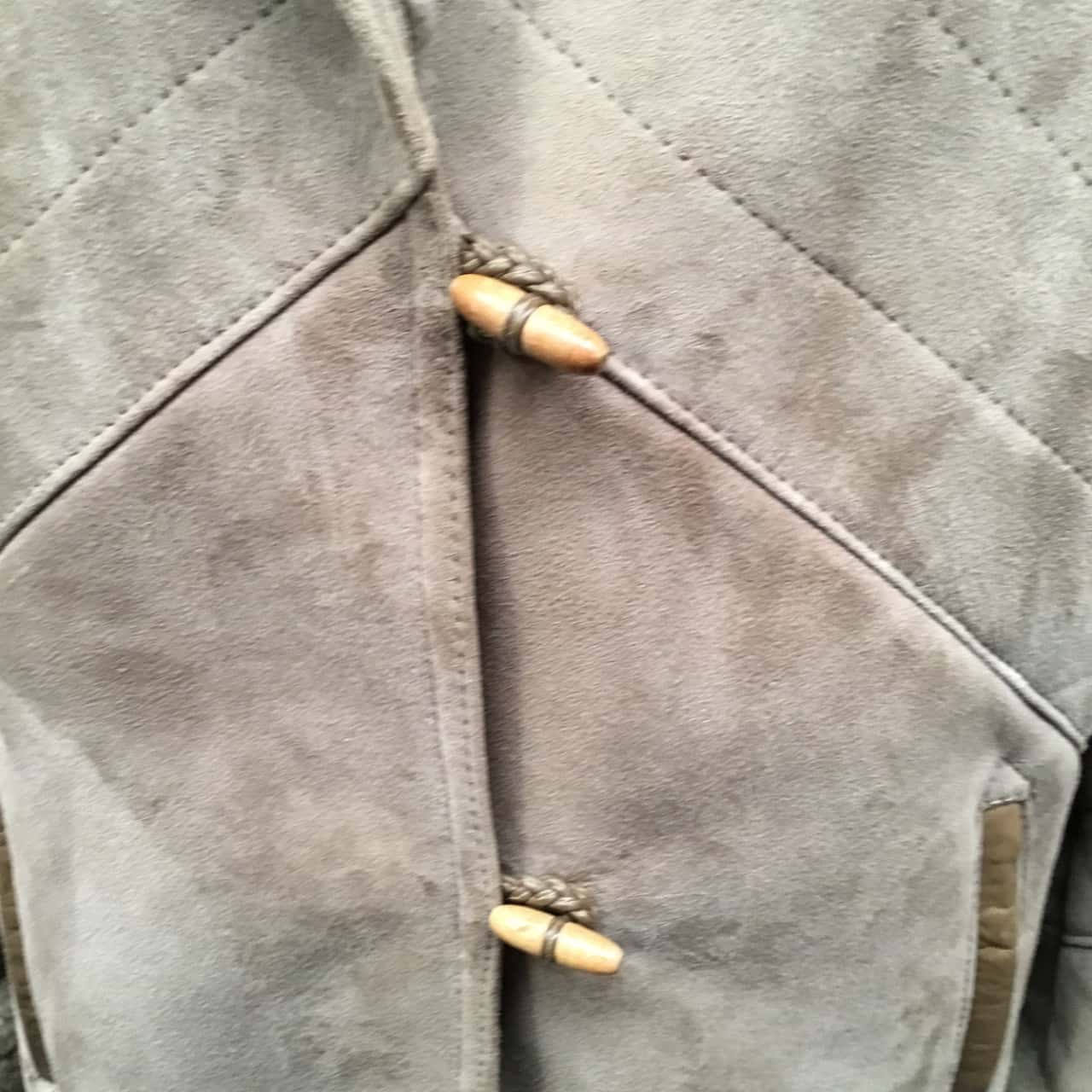 Vintage Scaffa Brown Sheepskin Suede Jacket - Size 36