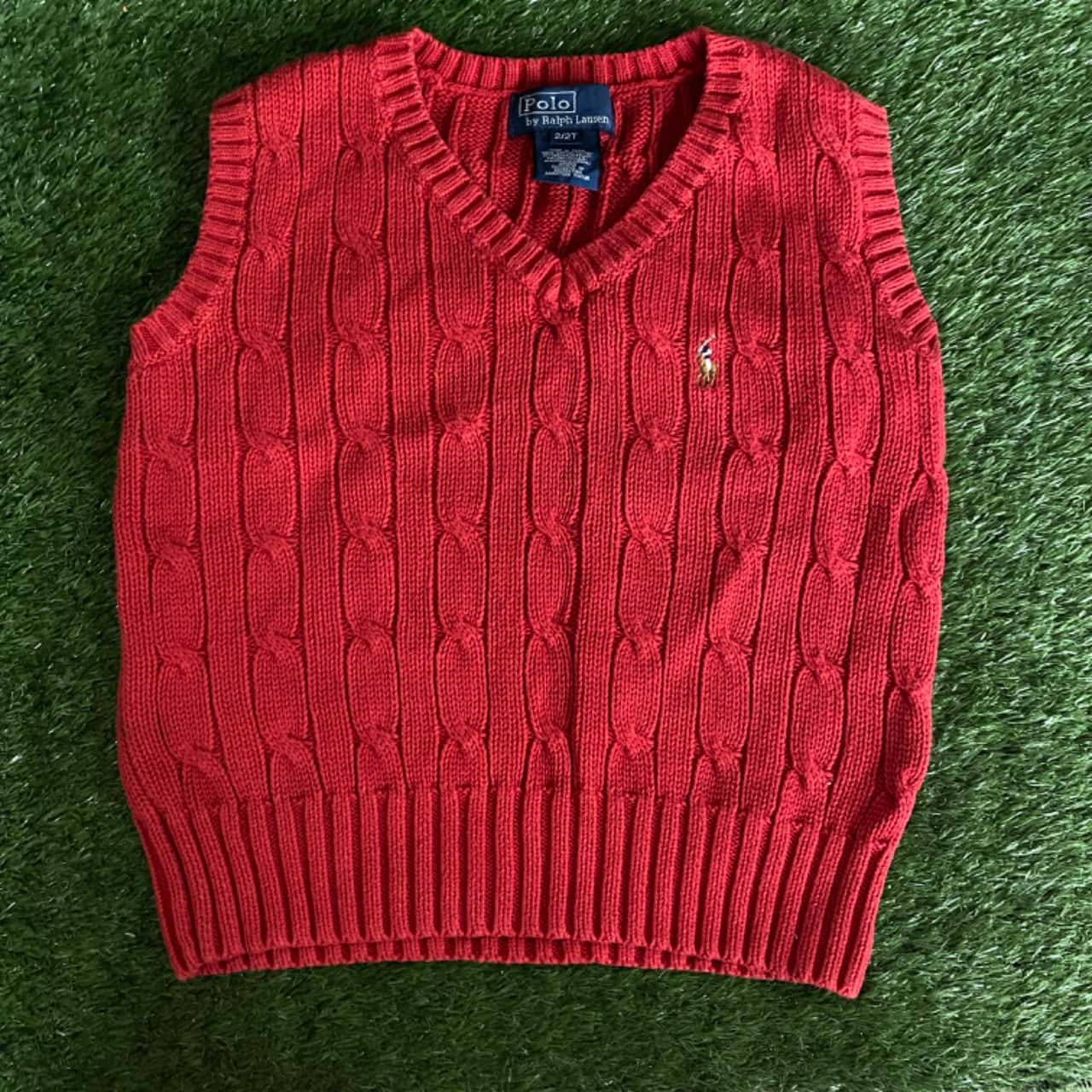 Polo Ralph Lauren Red Knit Vest Size 2(s)