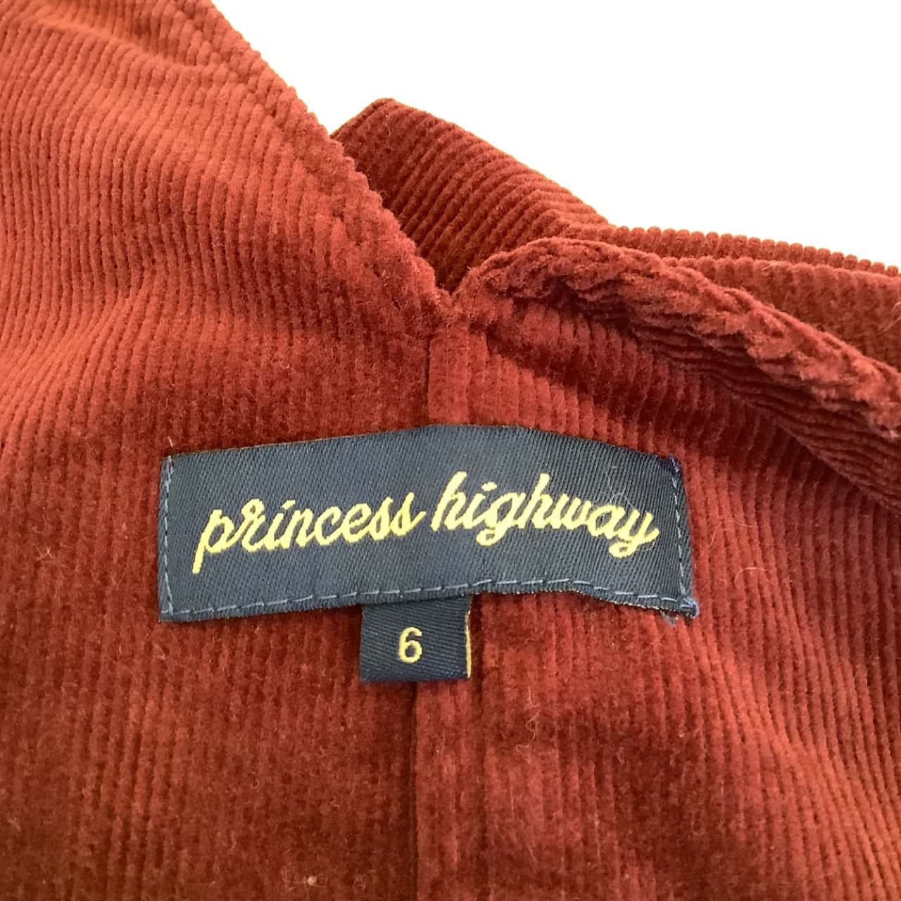Princess Highway Womens Size 6 Corduroy Overalls Maroon (s)