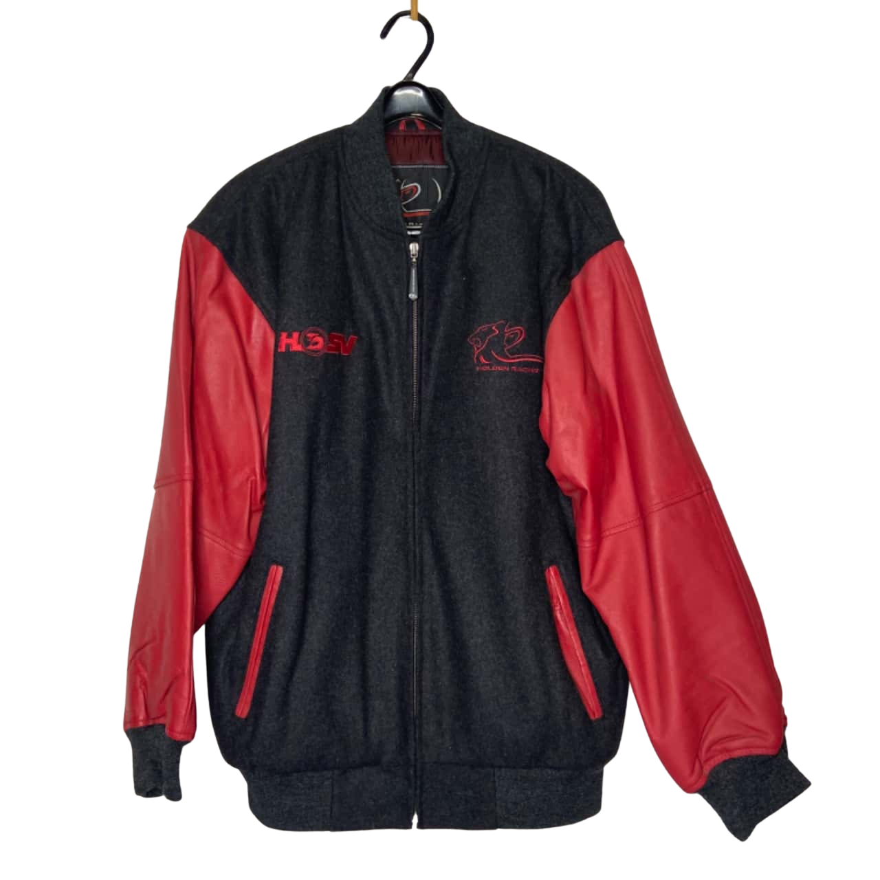 Holden Racing Team Mens Size L HSV Bomber Jacket Grey / Red