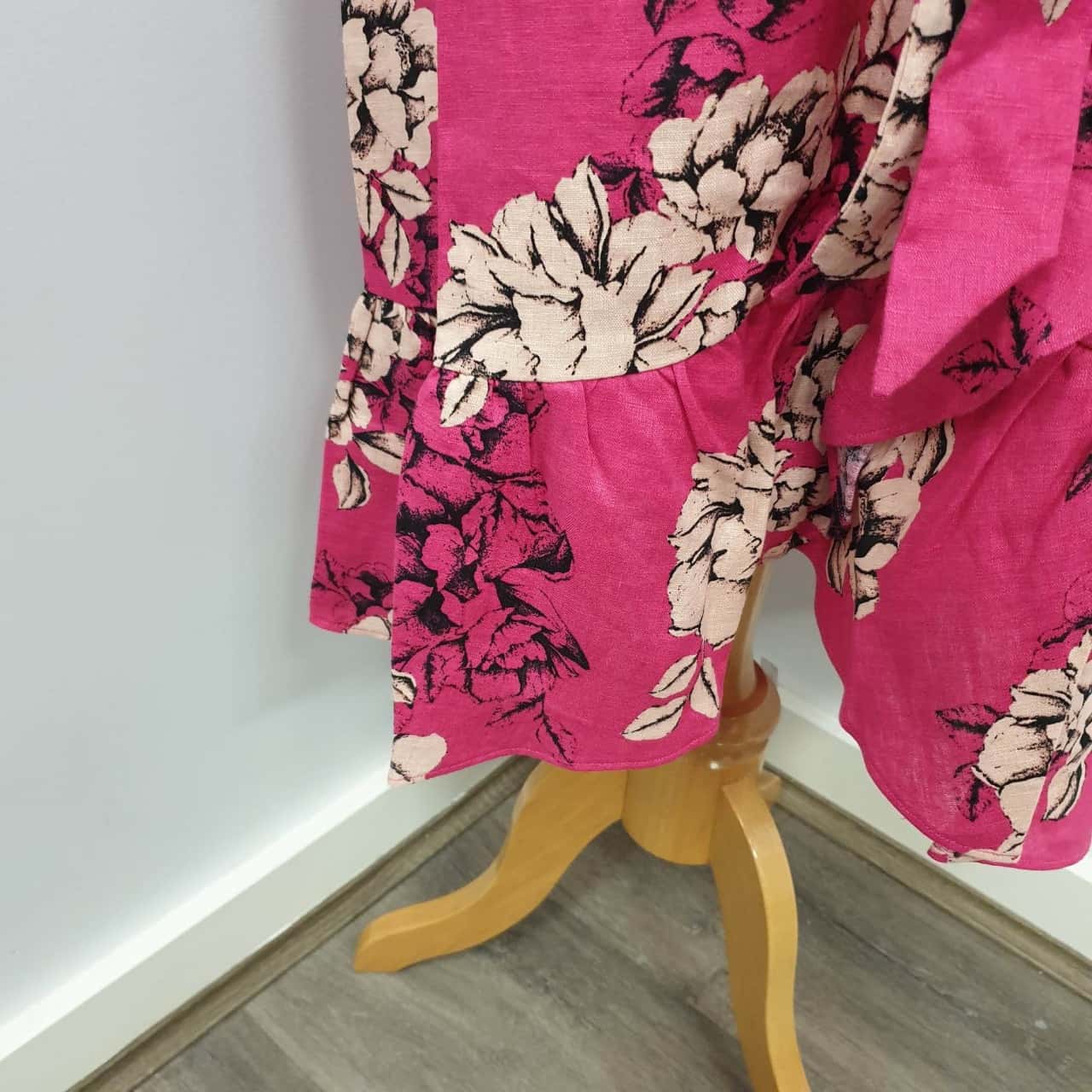 Jacqui-E Exceptionally Pretty Womens Fuchsia Pink Floral Tie Waist ...