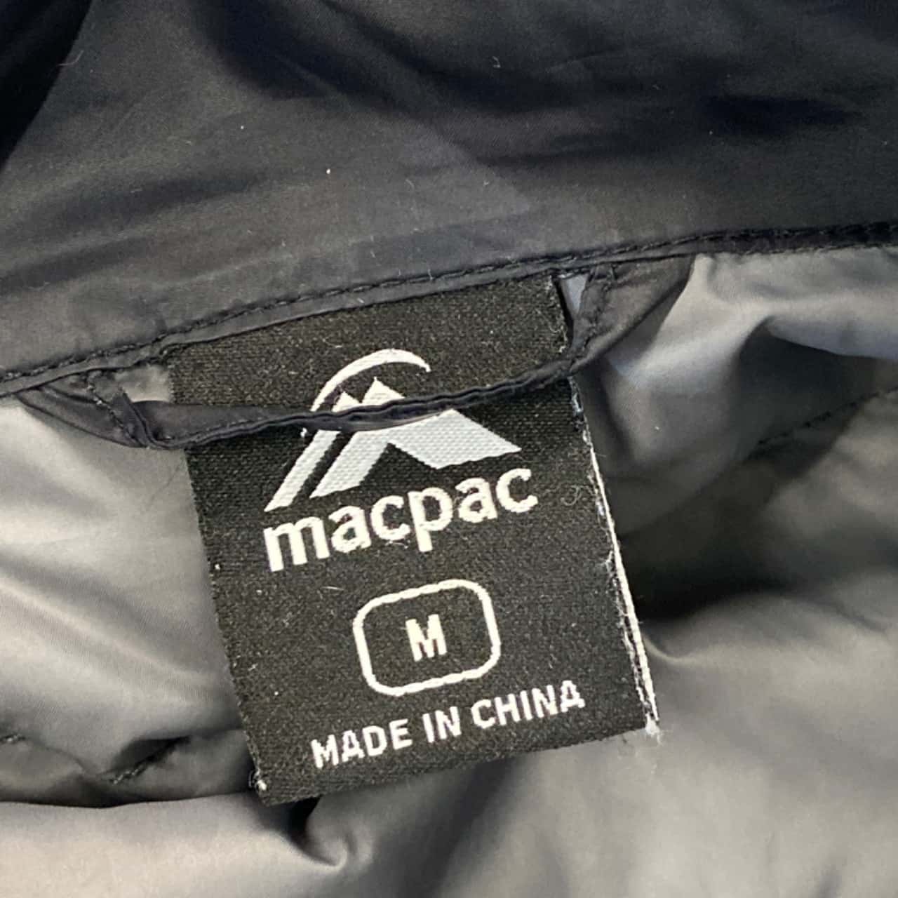 Macpac Size M Puffer Jacket Black (s)
