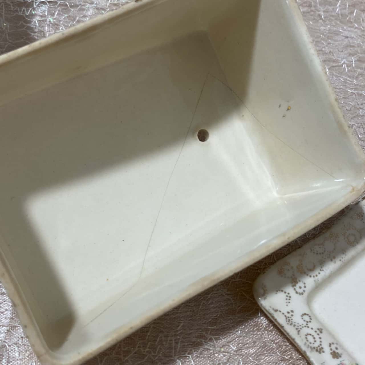 Vintage Art Deco H & K Tunstall Pottery Butter Dish and Cover