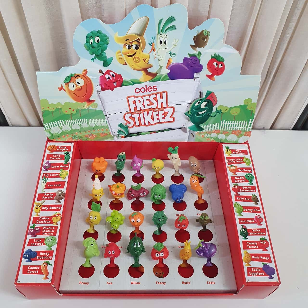 Coles Fresh Stikeez Full Set In Collectors Box(s)