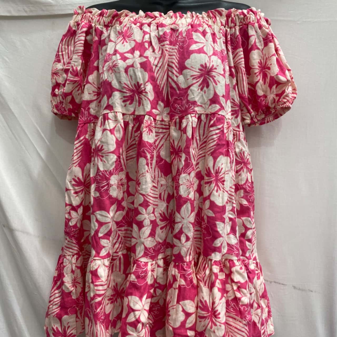 Koton Kids 7-8 Years Floral Off-Shoulder Dress