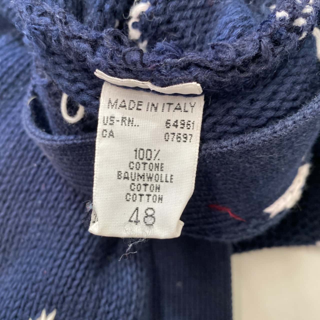 Women’s United Colors Of Benetton Size XL Navy Blue & White Cardigan (s)