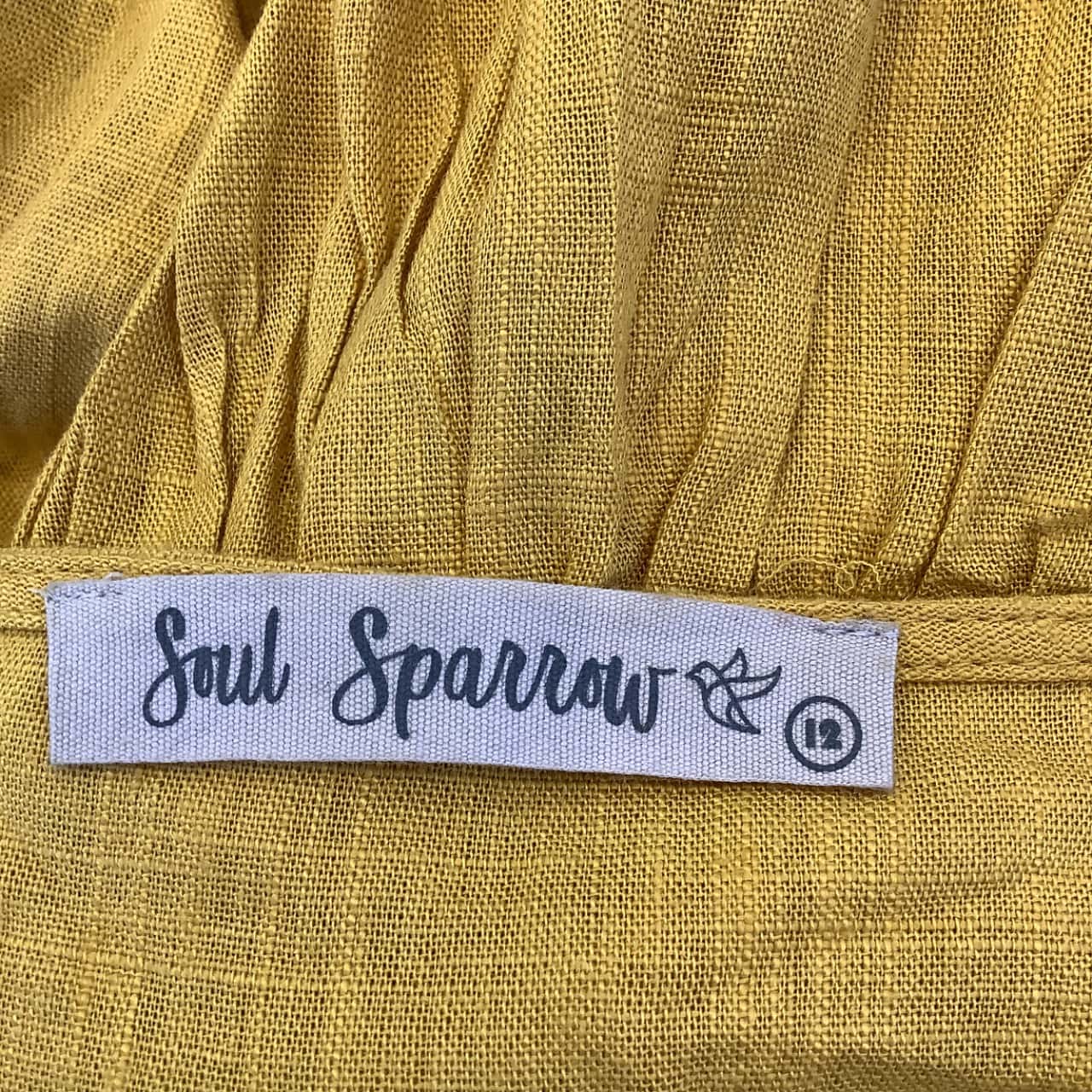 Soul Sparrow Womens Size 11-12 Linen Blend Top Mustard(s) - Used Very ...