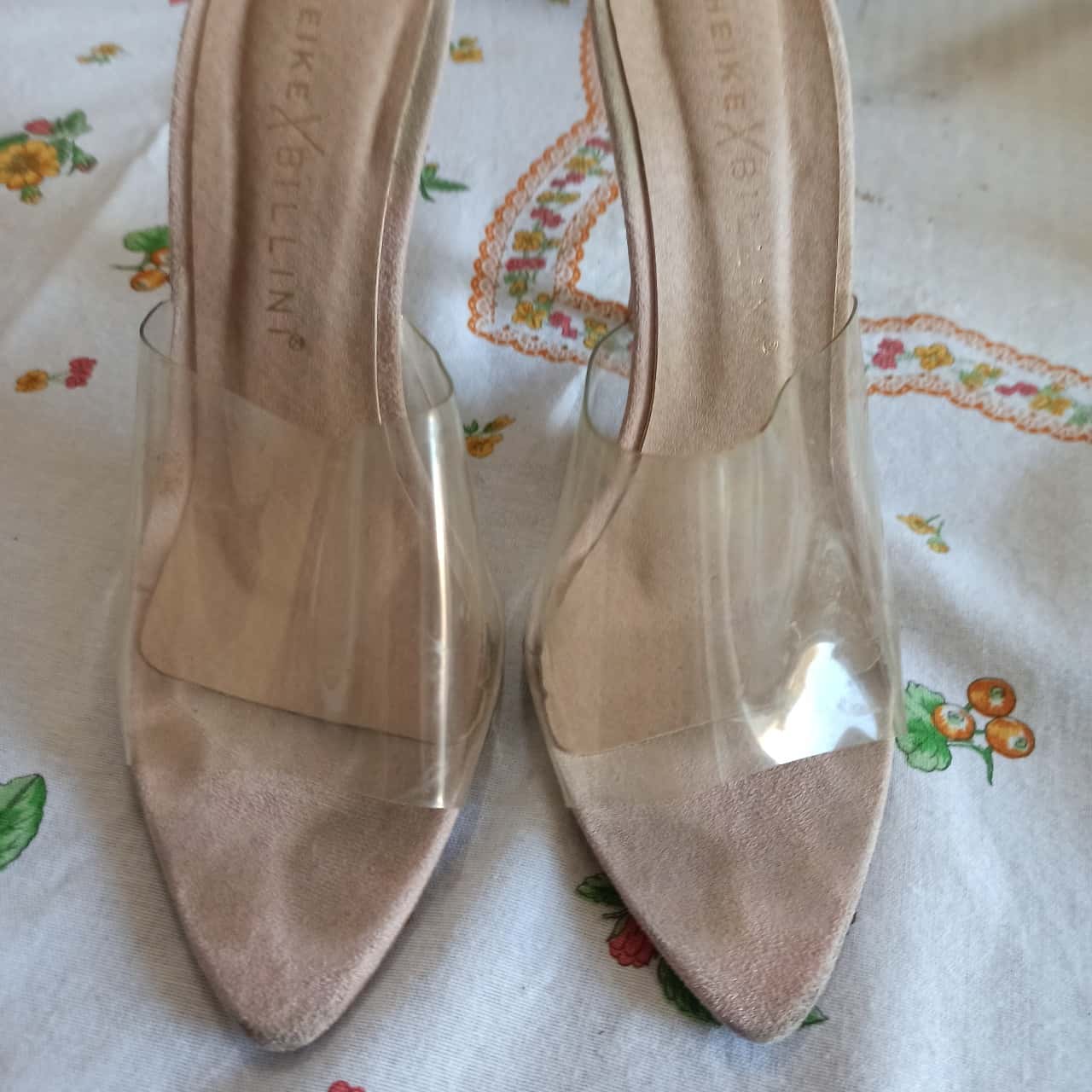 Billini x Sheike Womens Size 5 Pink Heels with Clear Toe Piece (b19)